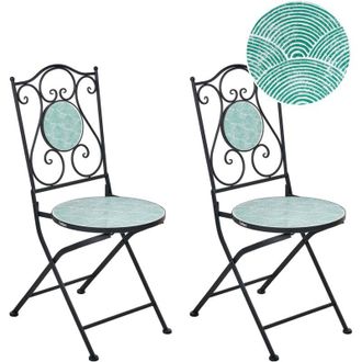 Beliani Ensemble de 2 Chaises dExt&eacute;rieur Style Vintage Structure en Fer Noir Anapo