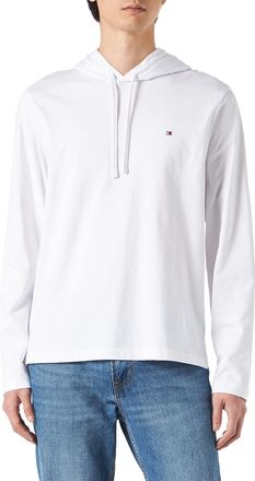 Tommy Hilfiger Herren Leichter Hoodie Kapuzenpullover, White, S