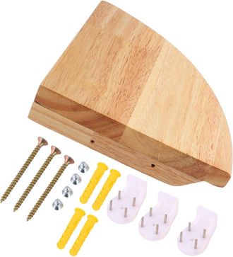 Soimiss Rustikales Schwebendes Eckregal aus Massivholz F&auml;cherf&ouml;rmiges Wandregal mit Montageschrauben Holzablage f&uuml;r Wohnzimmer und Deko