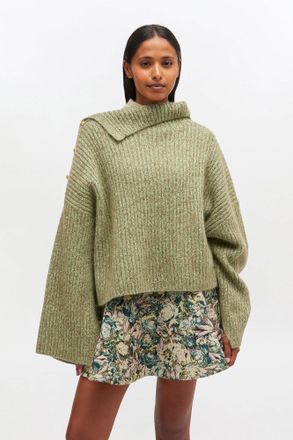 Ganni Pull en mohair vert Nile
