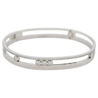 Messika Armband - NEUES MESSIKA BANGLE MOVE ROMANE 6514 WEISSGOLD DI - Gr. ONESIZE - in Silber - f&uuml;r Damen