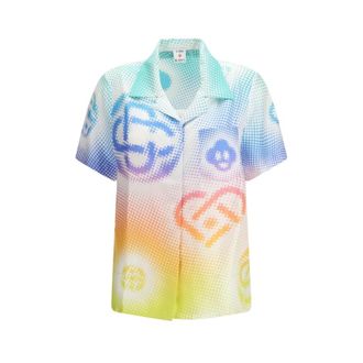 Casablanca Halftone Logo Kurzarmhemd - - Blouses & Shirts - Damen - Mehrfarbig - S