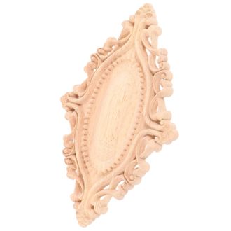 BESPORTBLE TOBBOMEY Ovales Holzornament M&ouml;bel Applikation Pr&auml;gung Vintage Holzdeko Aufkleber f&uuml;r Schrank T&uuml;r Dekoration Geschnitzte Holzgravur M&ouml;belverzierung In