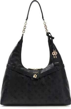 Guess Ella Logo Hobo - - Bags - Damen - Schwarzk - ONE SIZE