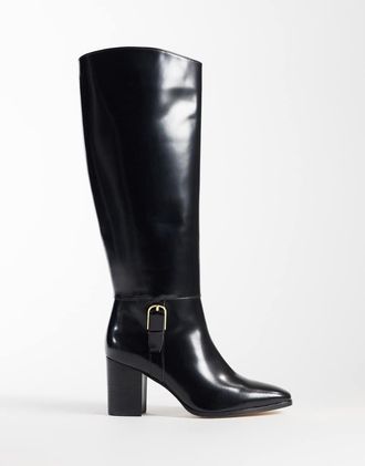 Ralph Lauren bottes &agrave; talons hauteur genou noires