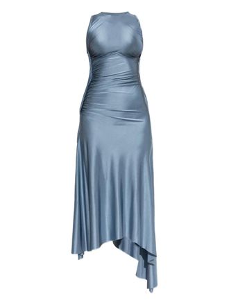 Victoria Beckham ruched asymmetric midi dress - Bleu