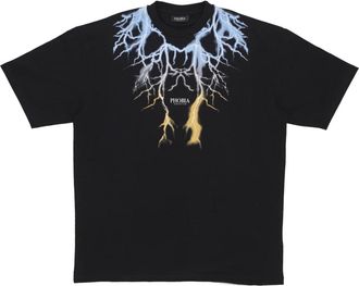 Phobia Archive Bicolor Lightning Print Tee - - Tops - Herren - Schwarzk - XL