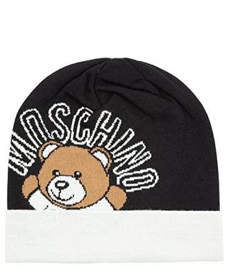 Moschino Femme Teddy Bear Bonnet Black - White