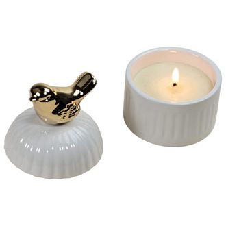 G Decor Serenity Duftkerze im Glas, rosa oder wei&szlig;, mit Jasmin-gr&uuml;nem Tee, nat&uuml;rliches Aroma, Sojawachs, tolles Geschenk zum Einzug, schwarz rauchfrei (wei&szlig;)