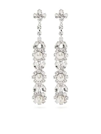 Simone Rocha boucles doreilles serties de cristaux &agrave; perles victoriennes - Argent