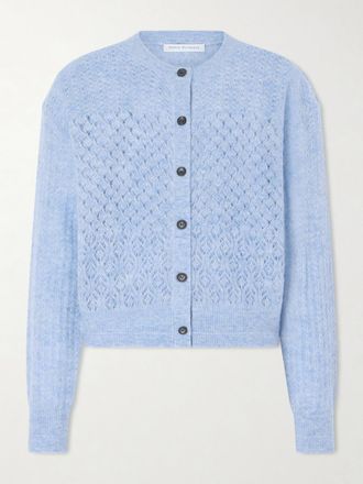 Maria McManus Cardigan En Mailles Pointelle - Bleu