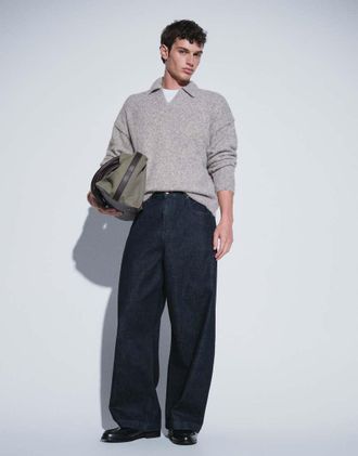 Asos jean barrel en denim selvedge premium indigo-Bleu