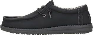 HeyDude Wally Classic - Chaussures pour Hommes - Baskets avec Semelles Confortables - Style Mocassin, Black/Charcoal, 44