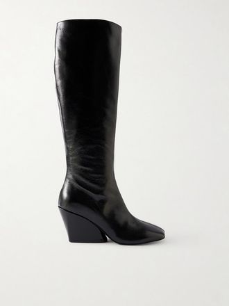 Proenza Schouler Bottes En Cuir Glac&eacute; Slant - Noir