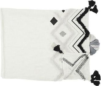 The Home Deco Factory TXO0060 Sofaüberwurf mit Ethno-Motiv, 130 x 150 cm, Schwarz