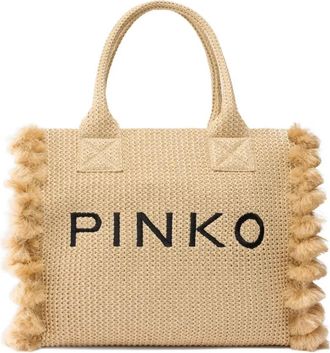 Pinko Pinko, Femme, Sacs, Beige, Taille: ONE Size Beach Shopper Rafia