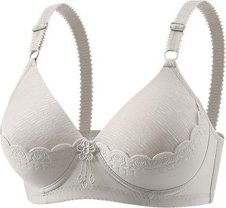 Generic Bustiers pour femme - Bretelles r&eacute;glables - Couverture compl&egrave;te - Soutien-gorge confortable sans armatures - Soutien-gorge sans armatures, gris, 42