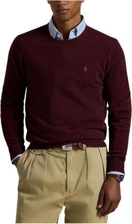 Polo Ralph Lauren Homme, Pulls, Rouge, Taille: S Pull en laine brodé à col rond