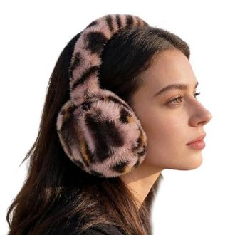 Generic Cache-oreilles &agrave; imprim&eacute; l&eacute;opard - Bandeau doux pour lhiver, protection contre la neige, portable, l&eacute;ger, pour lext&eacute;rieur, les voyages, la marche, le 
