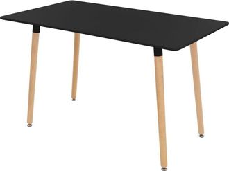 ML Design Ml-design - Esstisch Schwarz aus Holz, 120x70x74,5 cm, Rechteckiger Esszimmertisch für 4-6 Personen, Skandinavisch Küchentisch, Wohnzimmertisch mit