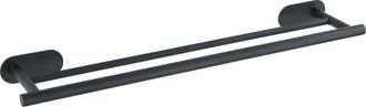 WENKO Turbo-Loc Badetuchstange Orea Black Matt, Befestigen ohne Bohren, 2 Lange Handtuchstangen für Badetuch & Handtücher, hochwertiger rostfreier Edelstahl