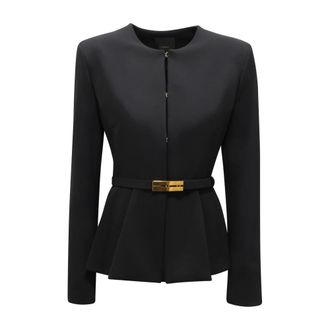 Pinko Schwarze Stretch-Crepe-Jacke - - Jackets - Damen - Schwarzk - M