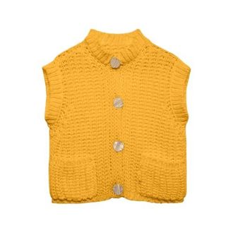 Generic Gilet sans Manche Femme Gilet Femme D&eacute;contract&eacute; Quotidien Ville Tricot Uni Col Rond - avec Poche, Pull Casual pour Usage Quotidien