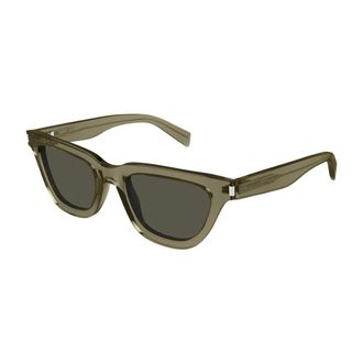 Saint Laurent Braune Sonnenbrille mit Quadratischem Rahmen und Grauen Gl&auml;sern - - Accessories - Damen - Braun - 53 MM