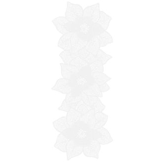 BESPORTBLE GALPADA Hohlblumen Tischl&auml;ufer aus Silberfarbenem PVC Hitzebest&auml;ndig und rutschfest Dekoratives Platzset f&uuml;r K&uuml;che und Esstisch Abwaschbar und Sch&uuml;tze