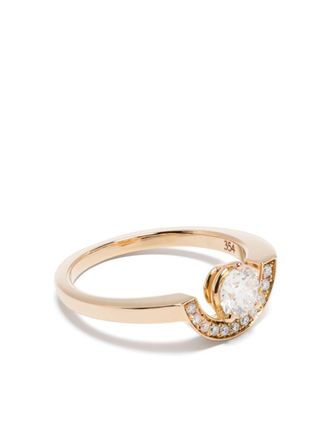 Loyal.e Paris bague Intr&eacute;pide Petit Arc en or blanc 18ct orn&eacute;e de diamants - Rose
