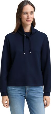 Tom Tailor Damen 1049025 Scuba Sweatshirt mit Stehkragen, 10668-Sky Captain Blue, XL