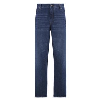 Ermenegildo Zegna Straight Leg Jeans mit Lederetikett - - Jeans - Herren - Blau - W40