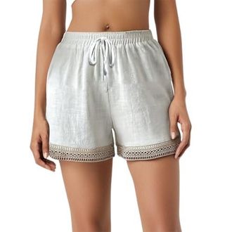 Generic Short Jean Jaune Sport Coton pour D Athl&eacute;tisme Entrainement Escalade Marche Ville Decontracte Fushia Ciel Streetwear Brod&eacute; Bermudafemme Ceremonie Deco