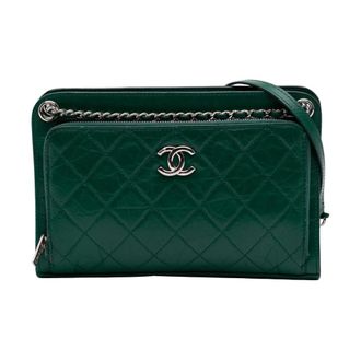 Chanel Pre-owned Quilted Leather Wallet - - Pre-owned - Damen - Gr&uuml;n - ONE SIZE
