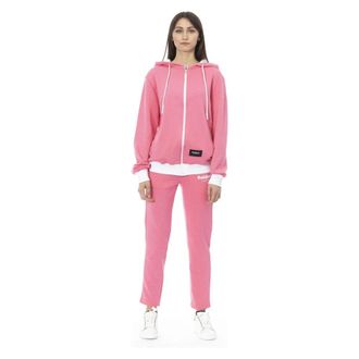 Baldinini Femme, Sport, Rose, Taille: 46 FR Sweat &agrave; capuche &agrave; blocs de couleur avec logo