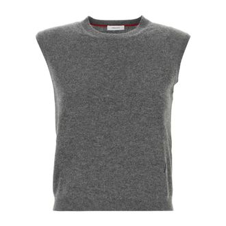 Ferragamo Graue Stretch Cashmere-Mischung Weste - - Knitwear - Damen - Grau - S