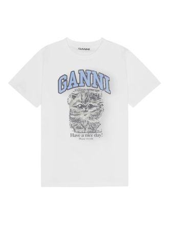 Ganni t-shirt à col ras du cou - Blanc