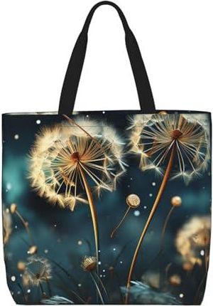 Generic Fleurs De Pissenlit Dans Le Ciel Sac Fourre-Tout Grand Tote Bag D&eacute;contract&eacute; Sac A Main Femmes Pour Travail Shopping Universit&eacute;