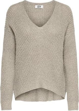 Jacqueline de Yong Femme Jdynew Megan L/S Pullover Knt Noos Pull En Tricot, Cement/Détails : Noir, M EU