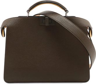 Fendi 2009 kleine Bicolor Peekaboo ISeeU Satchel-Tasche - Braun