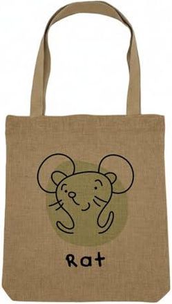 Fabulous Sac Shopping Tote Bag Aspect Lin - Rat Signe Astrologique Chinois Dessin Zodiaque Horoscope Animal Illustration - Sac de Courses Toile Epaisse 360g Be