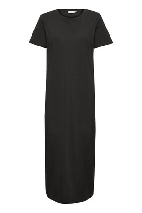 Kaffe Kleid KAcelina Damen Kleid Rundhals Maxi Kurzarm Casual Basic Freizeitkleider S, Black Deep