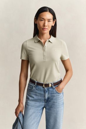 GANT Damen Slim Fit Archive Shield Piqu&eacute; Poloshirt (XXXL) COUNTRY BEIGE