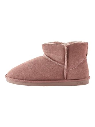 Next Damen Standard Hausstiefel aus Veloursleder mit Kunstfellfutter Mink Pink 39