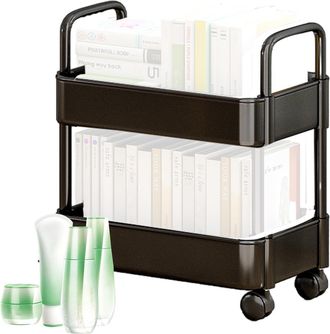 Generic Rollbarer Organizer - mobiler Organizer mit mehreren Ebenen von 60 cm, abnehmbarer Rackhalter, schmal, platzsparend, langlebig | rollbare Aufbewahrung