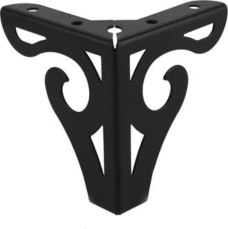 Angoily 4 Stück Möbelbeine Aus Eisen Für Schränke Sofas Tv-ständer Unterstützung Im Europäischen Stil Ausgehöhlte Metallbeine Schwarz 10 X 9 cm