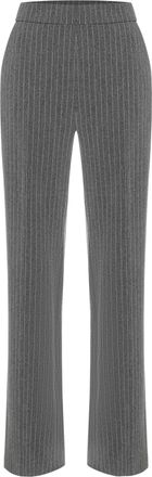 MAC Broeken Anzughose MAC CHIARA, Damen, Gr. 40, L&auml;nge 30, grau (smoked grau stripes), Web, Obermaterial: 68% Polyester, 28% Viskose, 4% Elasthan, Nadelstreifen, 