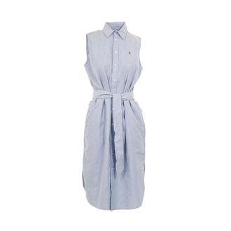 Polo Ralph Lauren Femme, Robes, Bleu, Taille: 40 FR Robe Bleue Sans Manches Jour