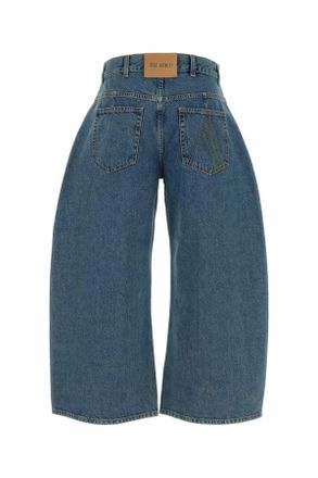 The Attico Womens Denim Wide-Leg Jeans Skyblue Lining Pl Co