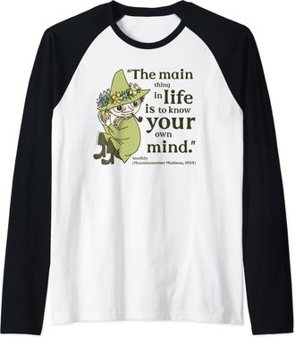 Moomin Mumin Know Your Own Mind Moominsummer Madness Snufkin Zitat Raglan